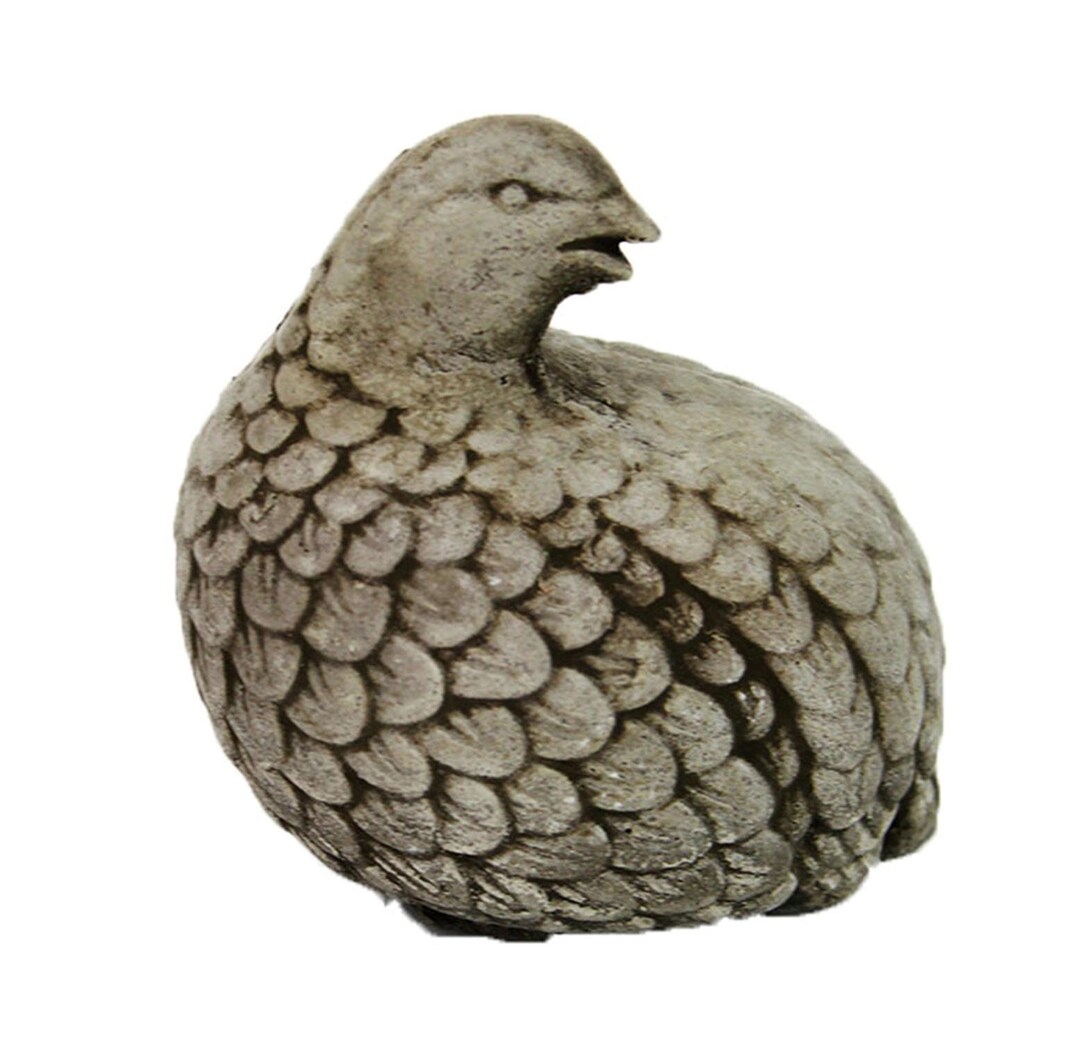 Cement Quail Bird Garden Statue: Handmade Stone Ornament - Etsy