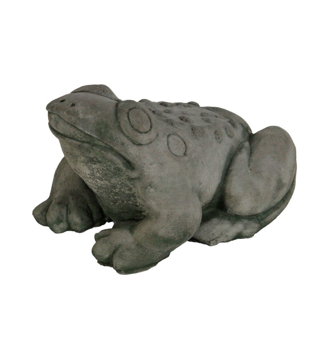 Handmade Cement Toad Garden Statue: Cast Stone Frog Figurine - Etsy