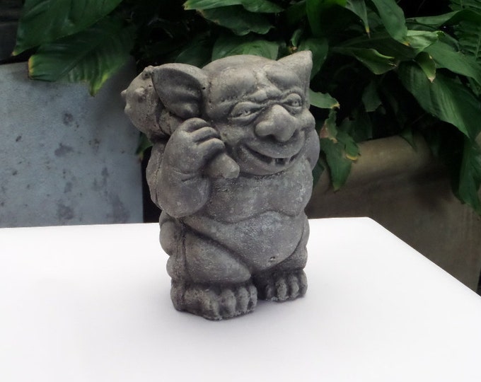 Ogre With Mace Ball Concrete Garden Statue Shrek Cement Figurine Mystic ...