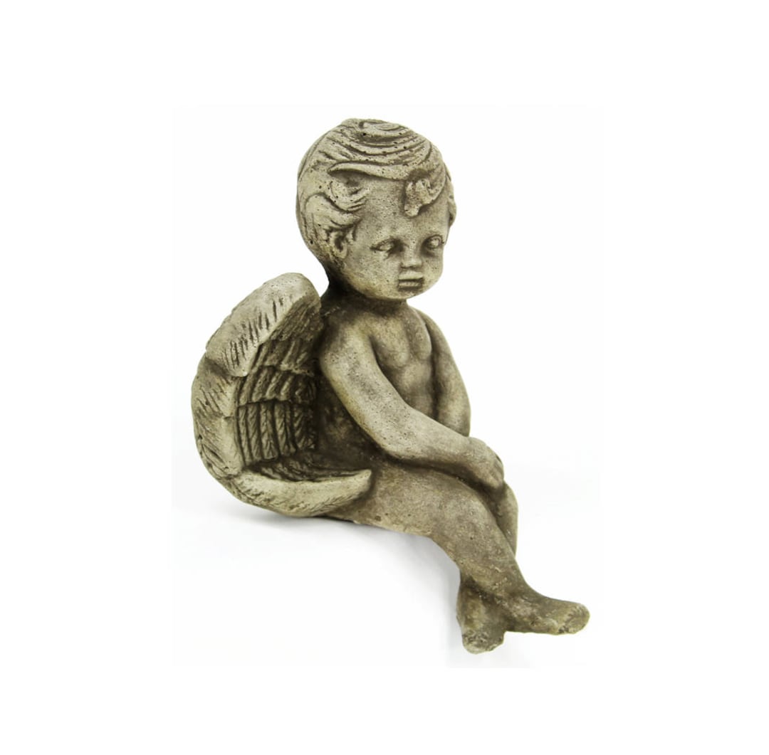 Innocent Angel Concrete Garden Statue Cement Religious Figure Cherub ...