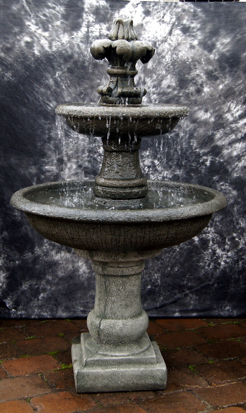 Ravello Two Tier Fountain With Fleur De Lis Finial and Italian | Etsy