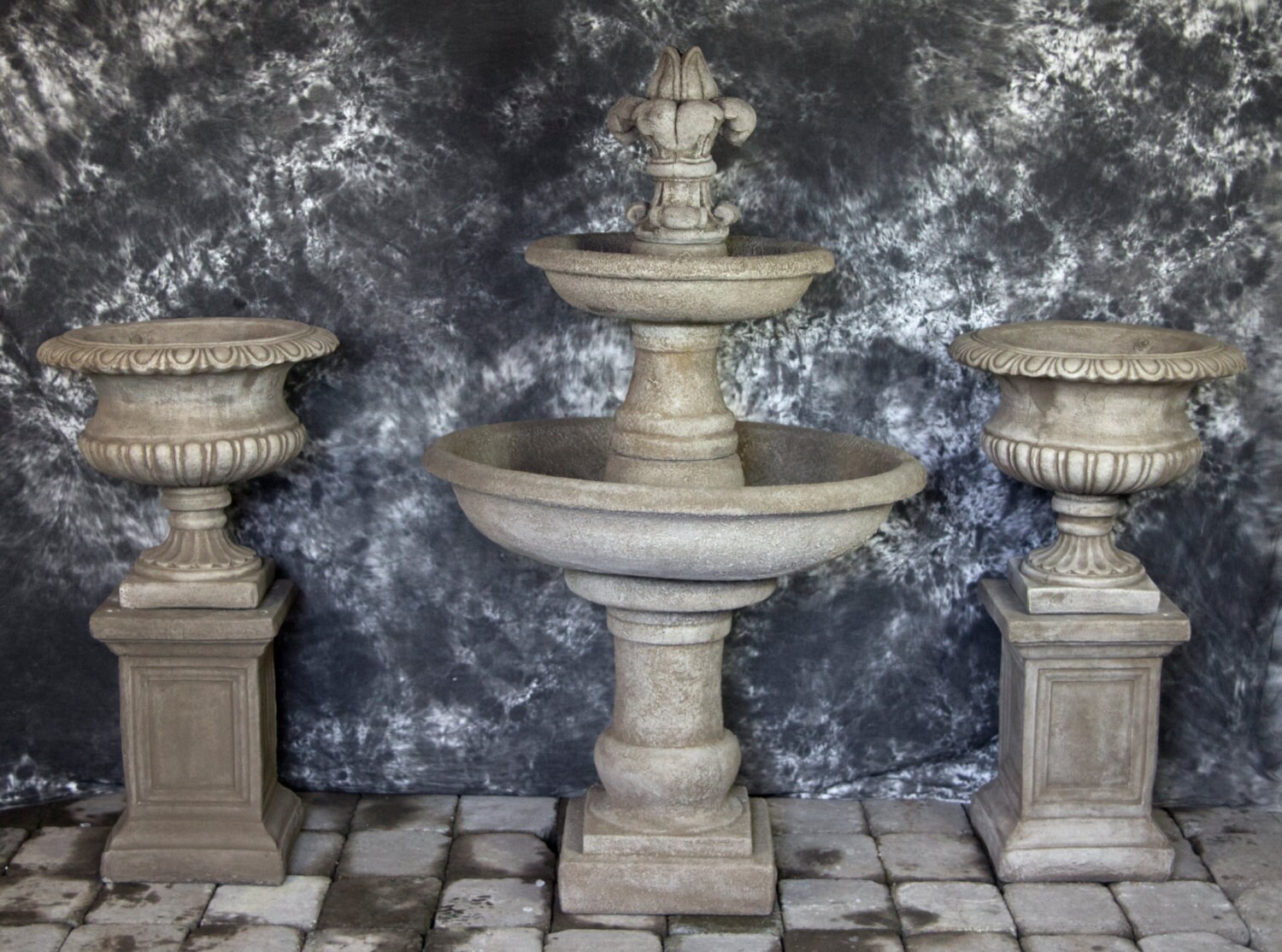 Ravello 2 Tier Fountain FDL Finial W/classic Italian Urns | Etsy