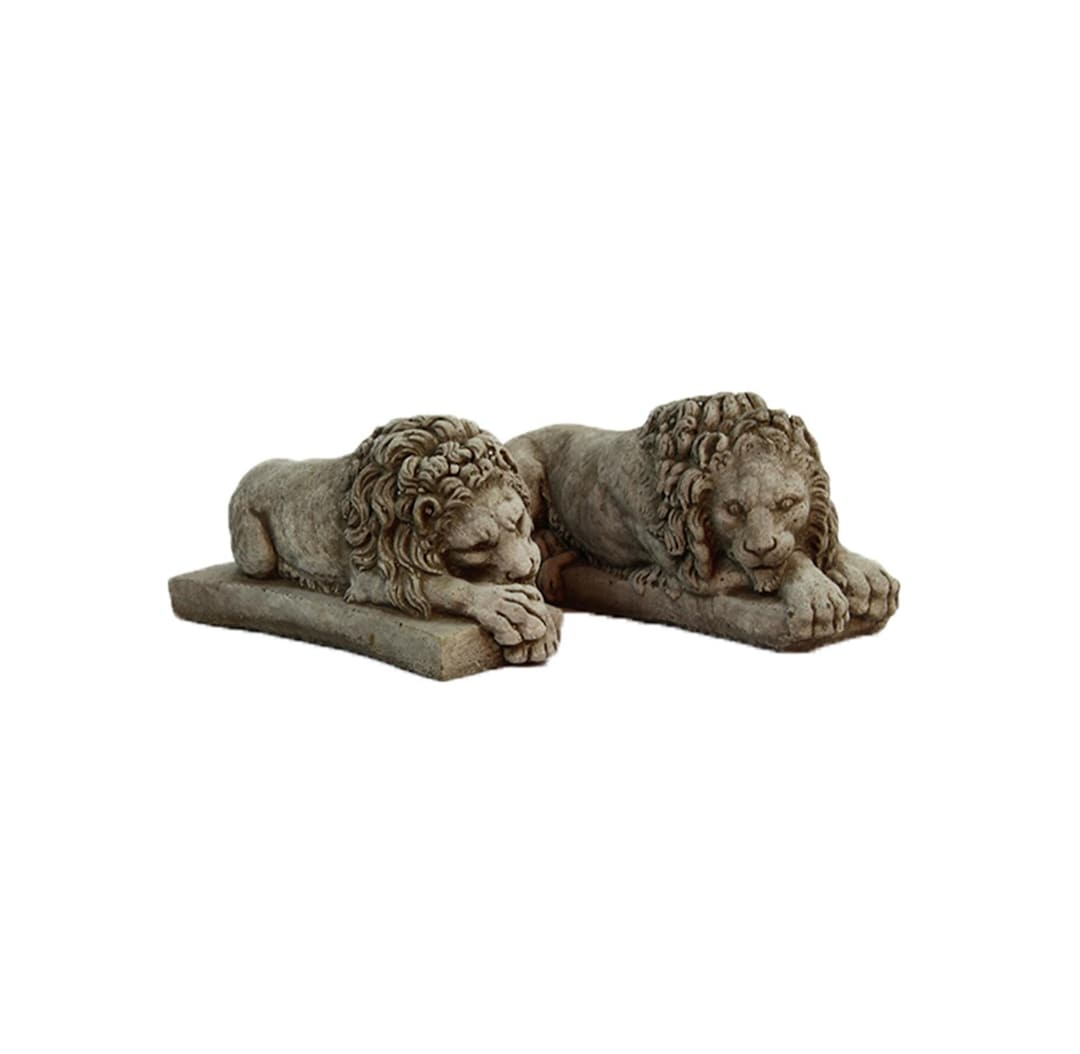 Vatican Lions Statue Pair: Decorative Cement Garden Statues - Etsy
