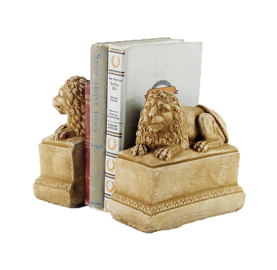 Lion Bookends Pair Vatican Lions Decorative Concrete Statues Pair ...