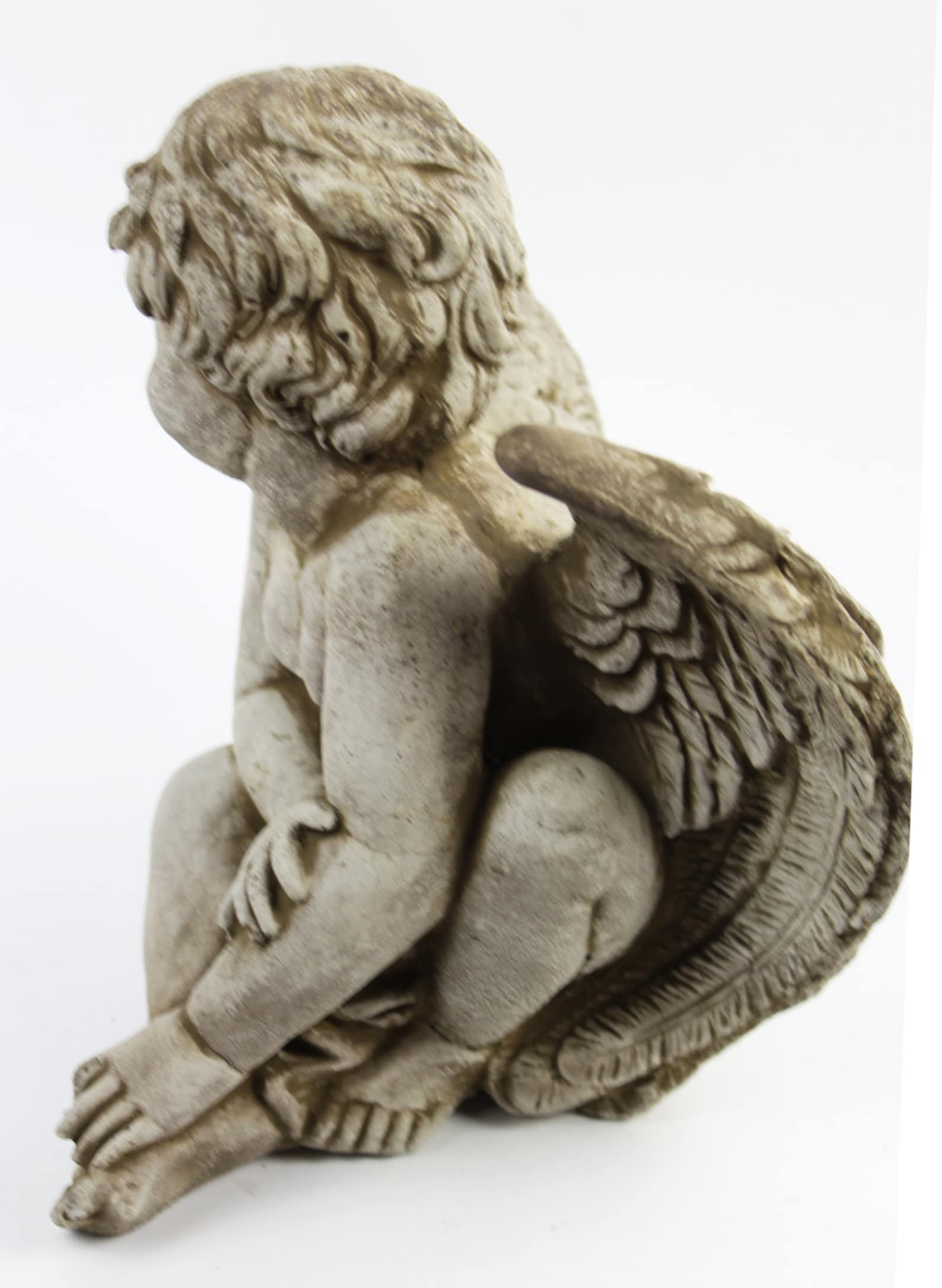 Sitting Angel Concrete Garden Statue Cement Religious Figure Cherub ...