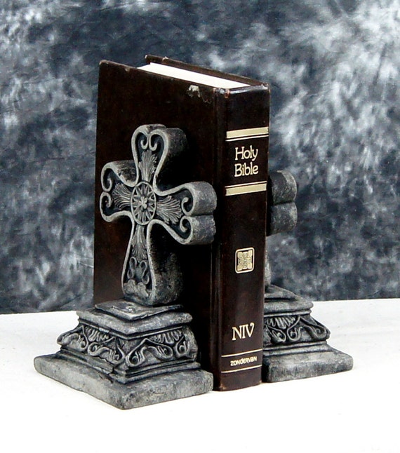 Cross Bookends Concrete Home and Garden Statue Religious | Etsy