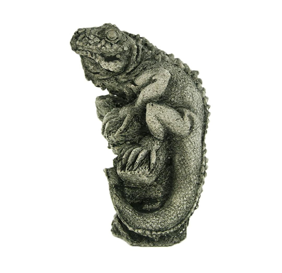 Iguana Statue Garden Cement Lizard Animal Figure Concrete Iguana ...