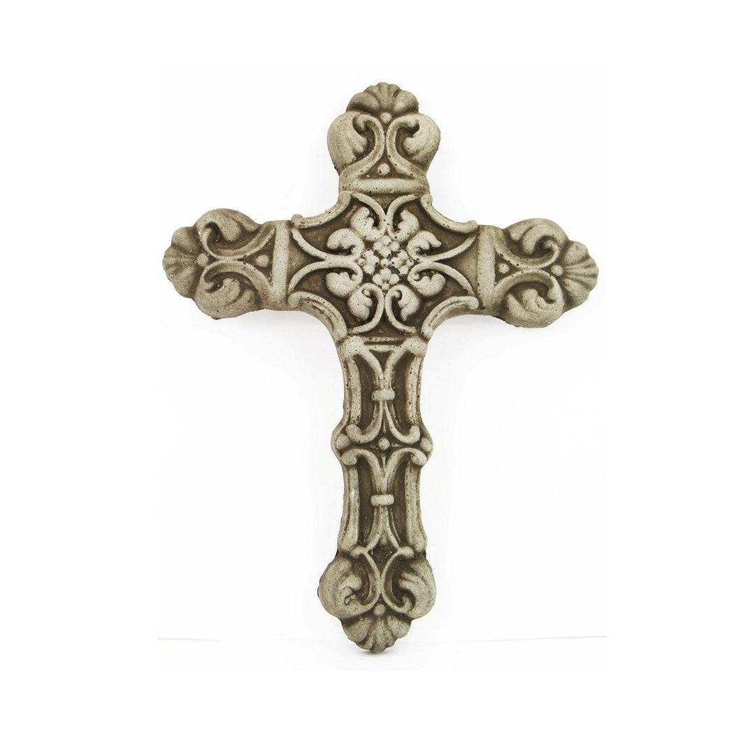 Iberian Cross Wall Plaque: Handcrafted Cement Catholic Sculpture - Etsy