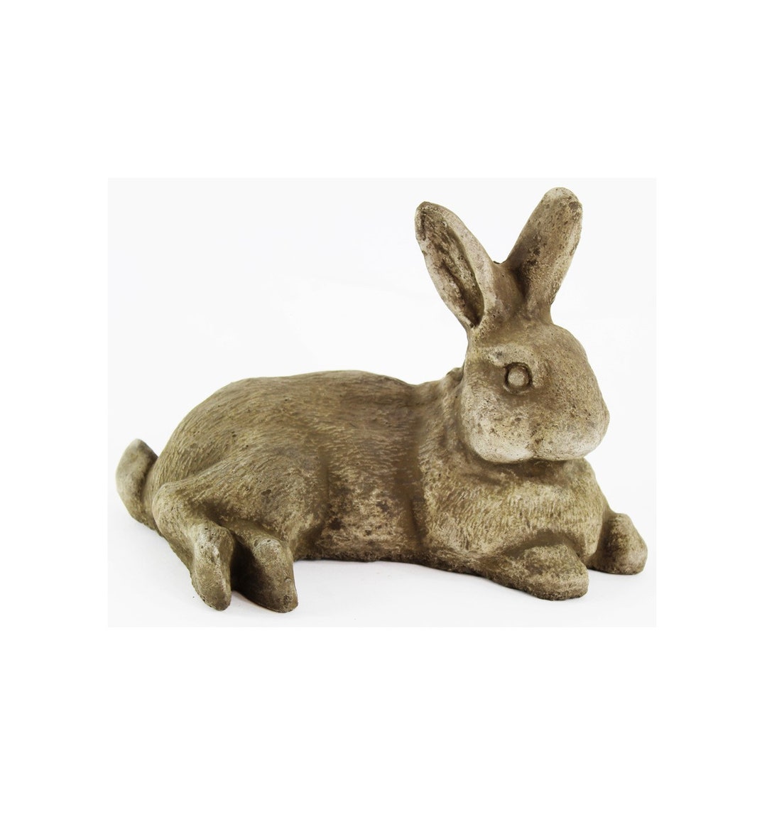 Rabbit Statue Laying Concrete Garden Statue Cement Animal Figure Cast ...