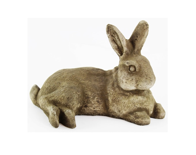 Rabbit Statue Laying Concrete Garden Statue Cement Animal Figure Cast ...