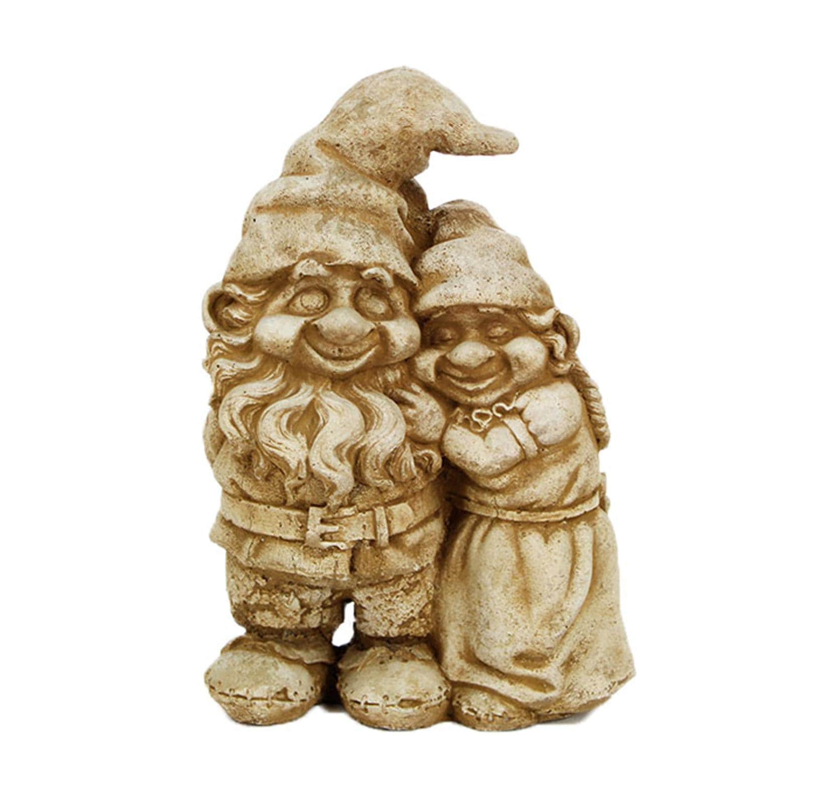 Love Gnomes Statue Concrete Garden Gnome Statues Cement Figurine ...