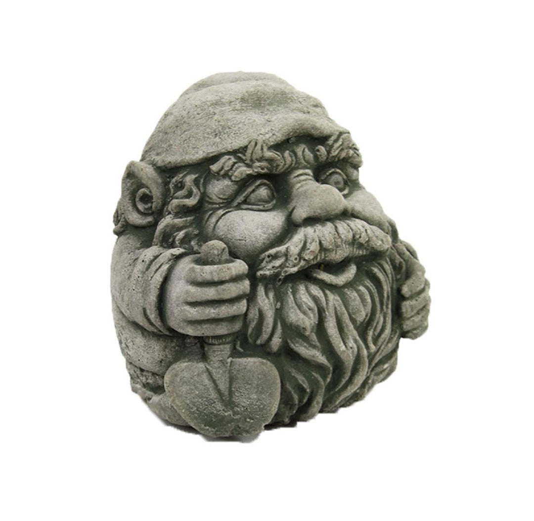 Garden Gnome With Shovel Garden Statue Cement Figurine European Cast ...