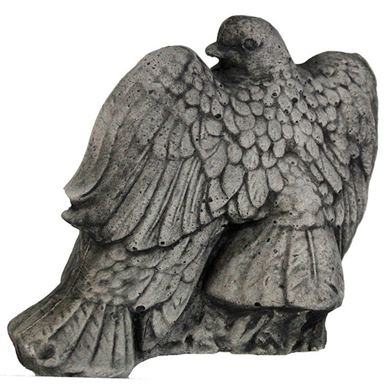 Love Birds Concrete Garden Statue Cement Figurine Bird Cast Stone ...