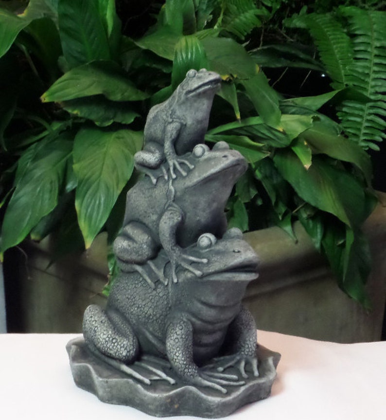 Frogs Stack Decorative Statue Cement Toad Cast Stone Frog - Etsy