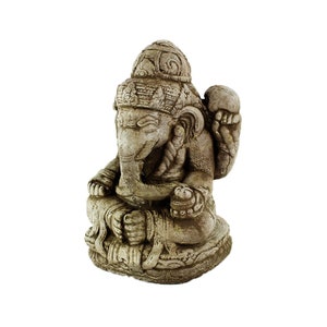 Seated Ganesha Statue Figurine Garden Cement Statues Cast Stone ...