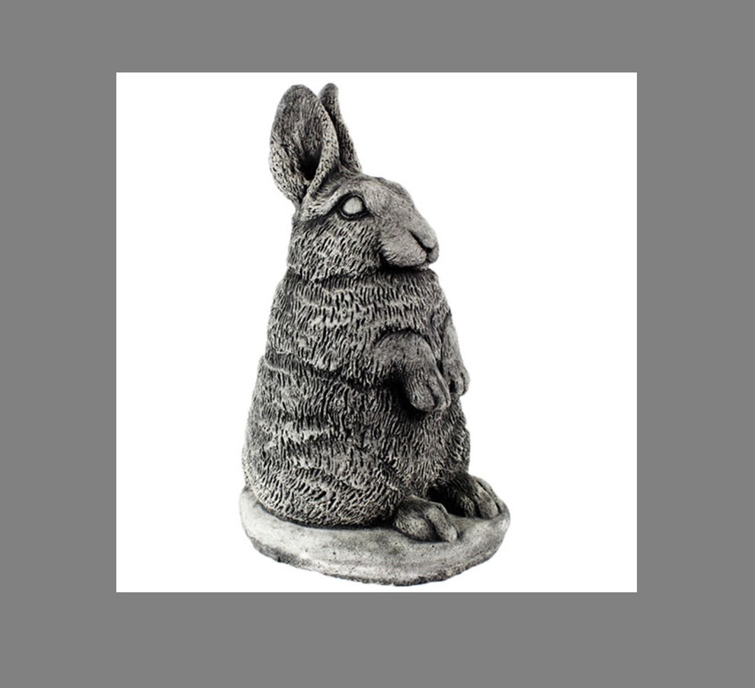 Big Chubby Rabbit Concrete Garden Statue Cement Animal Figure Cast ...