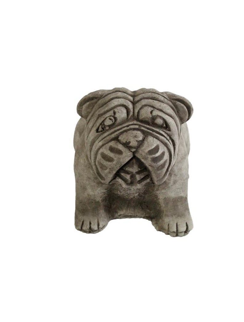 Bulldog Cement Garden Dog Statue - Etsy