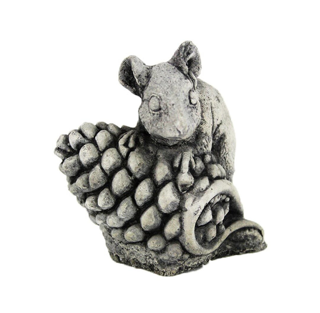 Mini Mouse Garden Statue Cement Figure Concrete Sculpture Mouse Cast ...