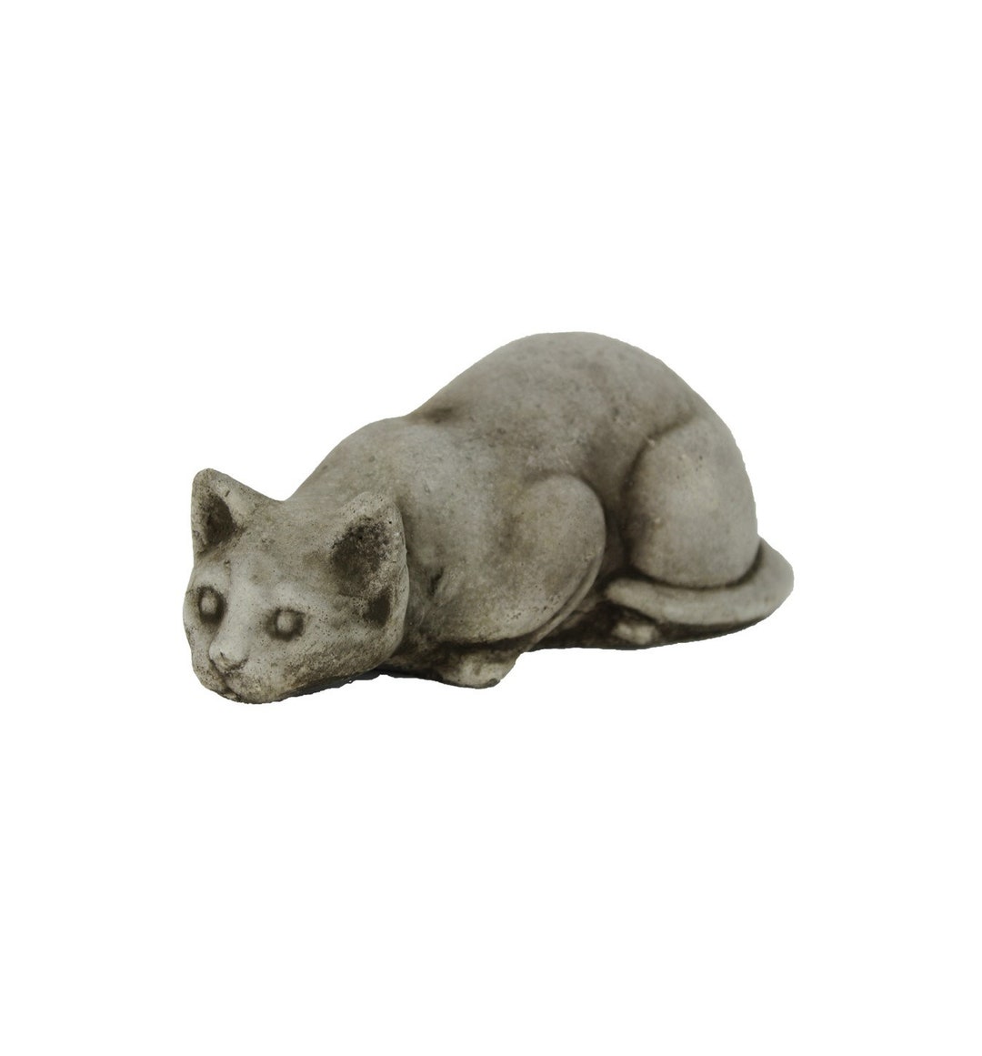 Crouching Cat Statue Kitty Concrete Statues Cement Cat Figure Cast ...