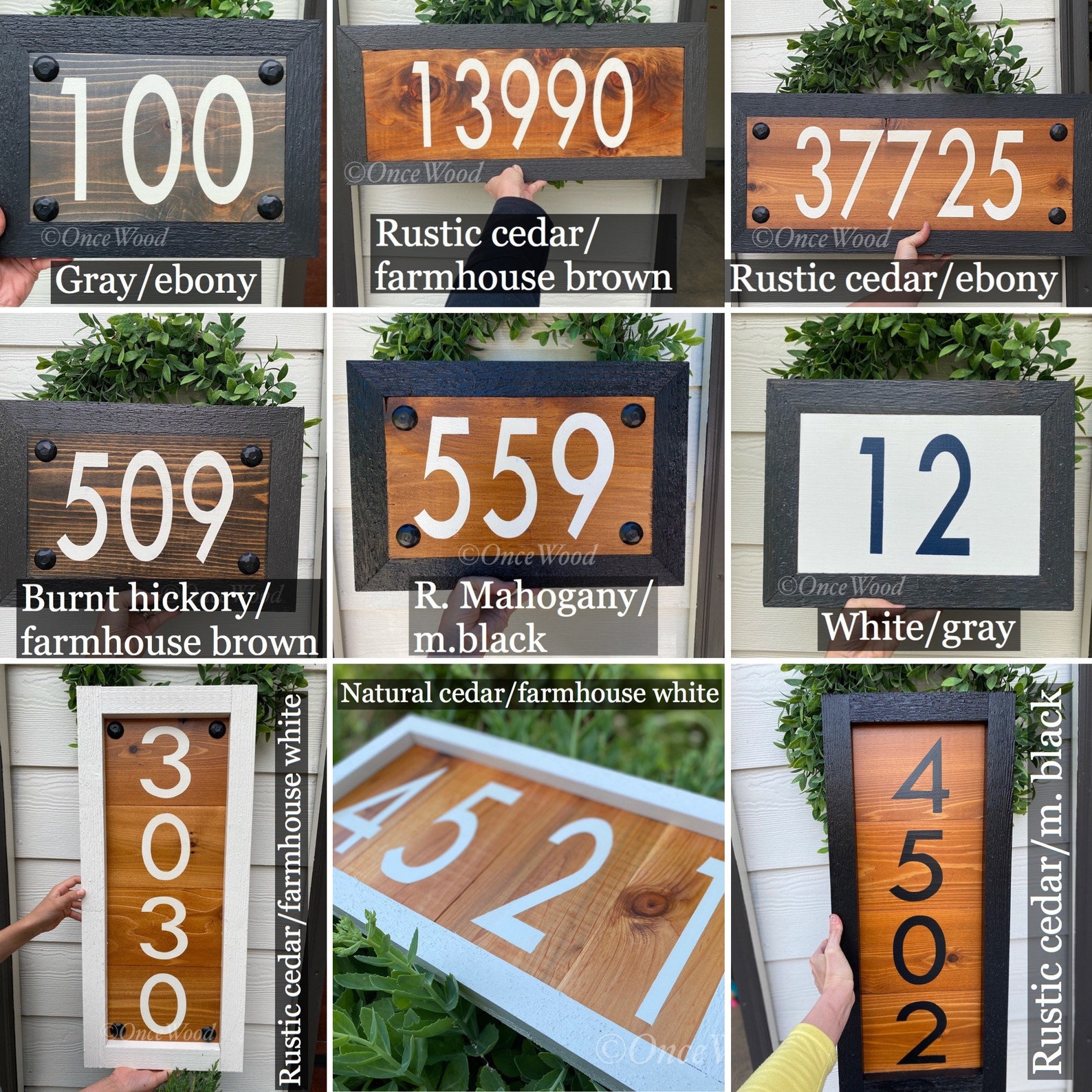 Rustic House Numbers Cedar House Numbers Modern House - Etsy