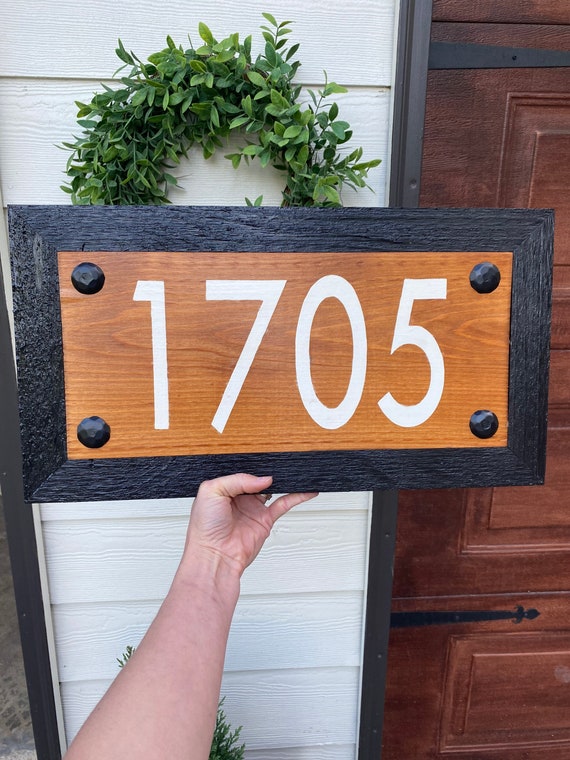 Rustic House Numbers Cedar House Numbers Modern House | Etsy