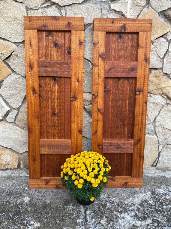 Craftsman Style Cedar Board And Batten Shutters Shutters Exterior