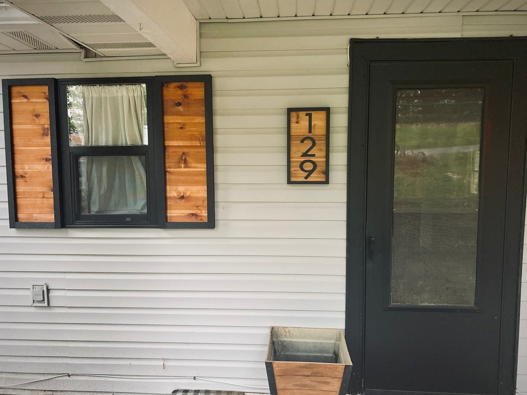 Mid Century House Numbers + Cedar House Numbers + Modern House Number ...