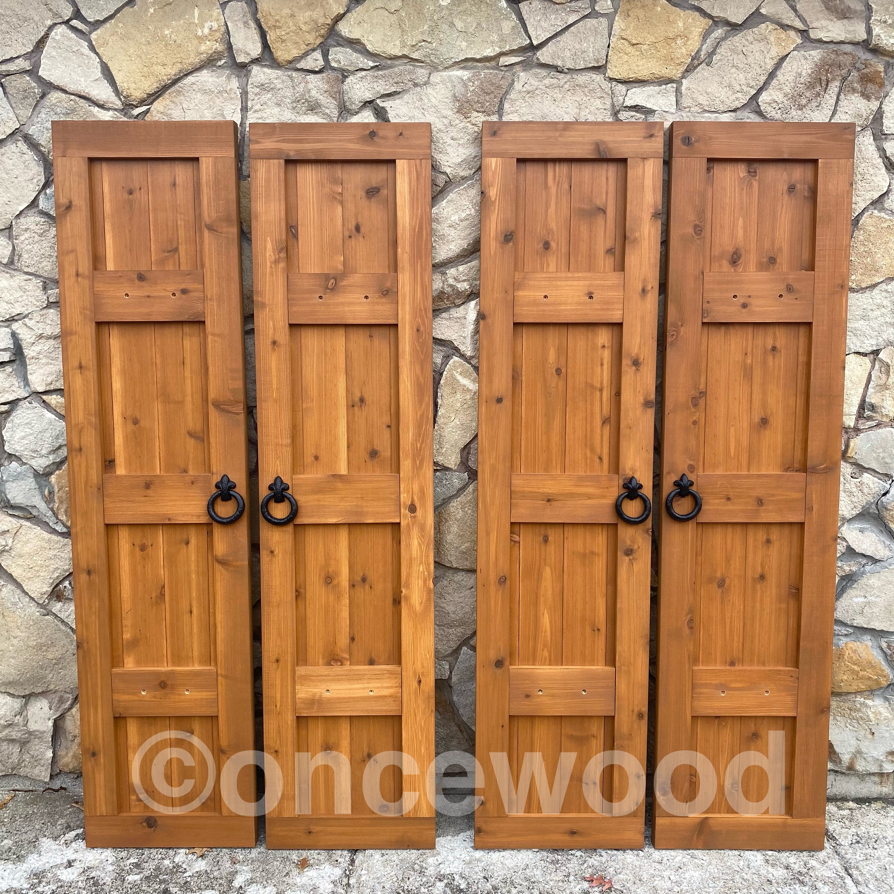 French Craftsman Cedar Shutters, Farmhouse Style, Chateau Stain ...