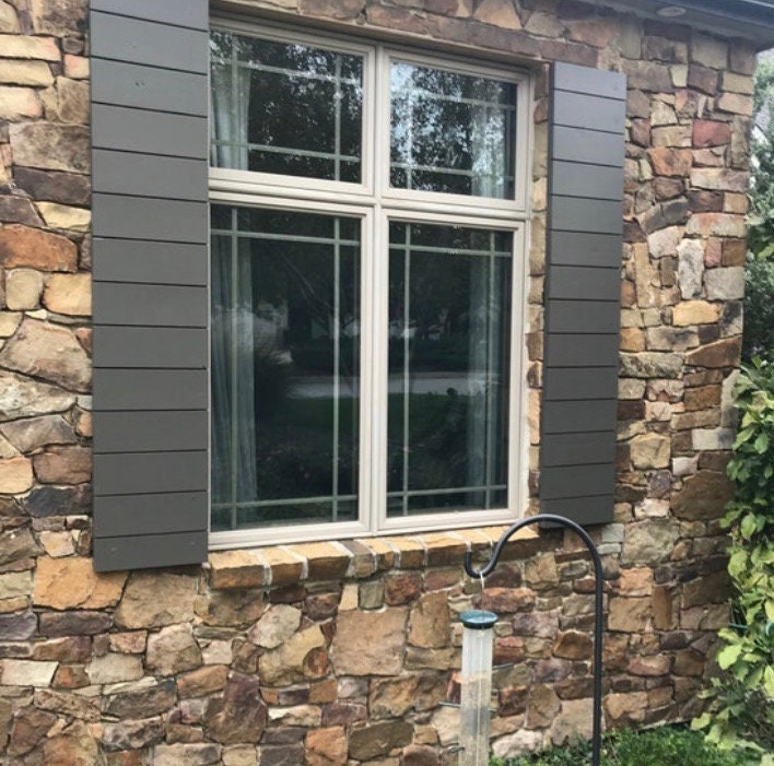 Plank Shutters Slat Shutters Modern Shutters Cedar - Etsy