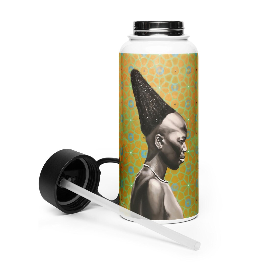African Zulu Stainless Steel Water Bottle With a Straw Lid - Etsy