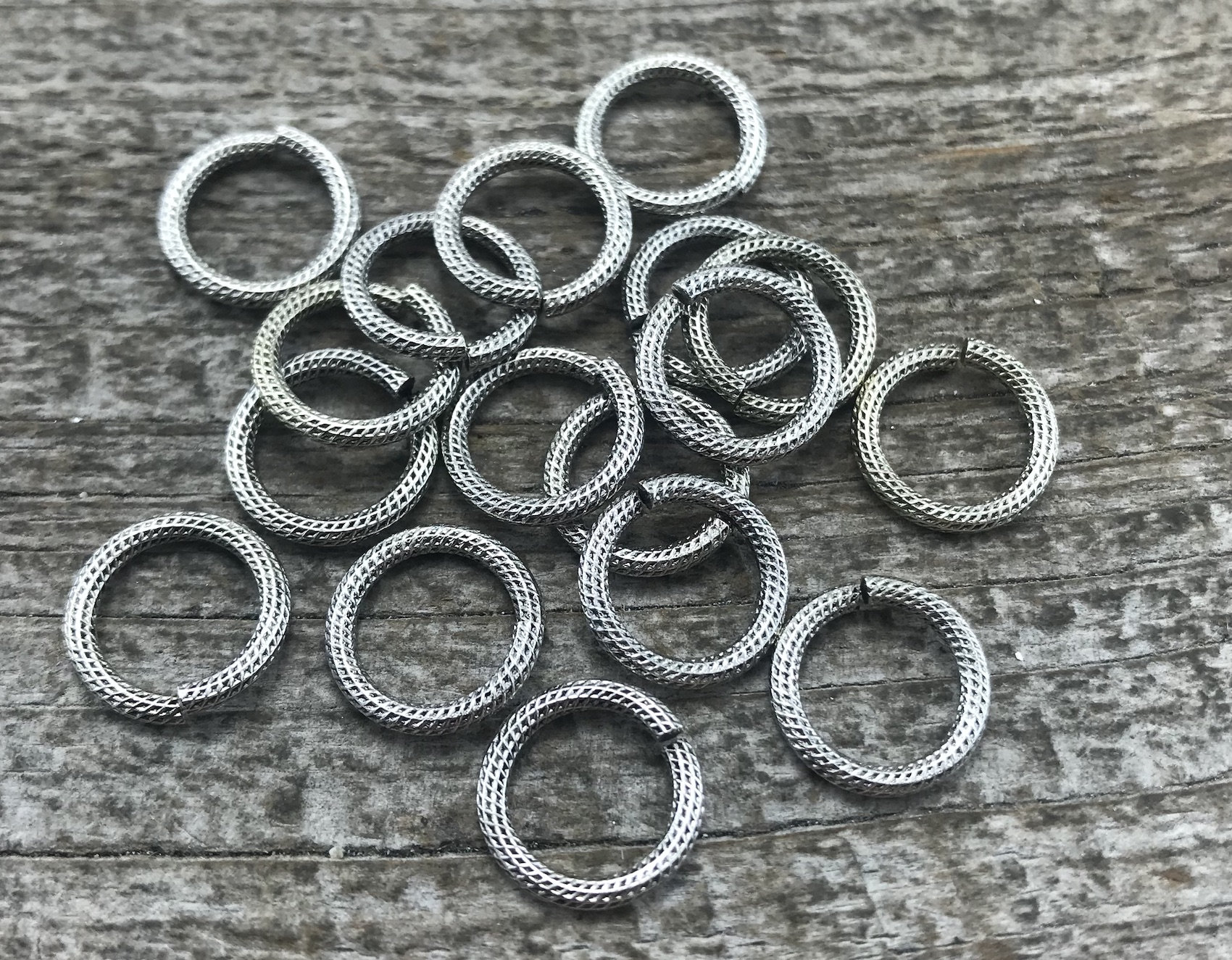 11mm Large Silver Jump Rings Textured Jump Ring Rib Cable | Etsy