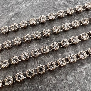 Silver Small Crystal, Chunky Rhinestone Chain Chain by the Foot ...