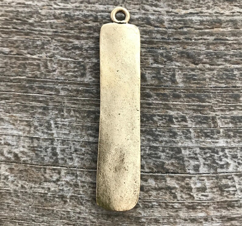 Large Gold Cross Pendant, Long Skinny Modern Bar Rectangle Cross ...