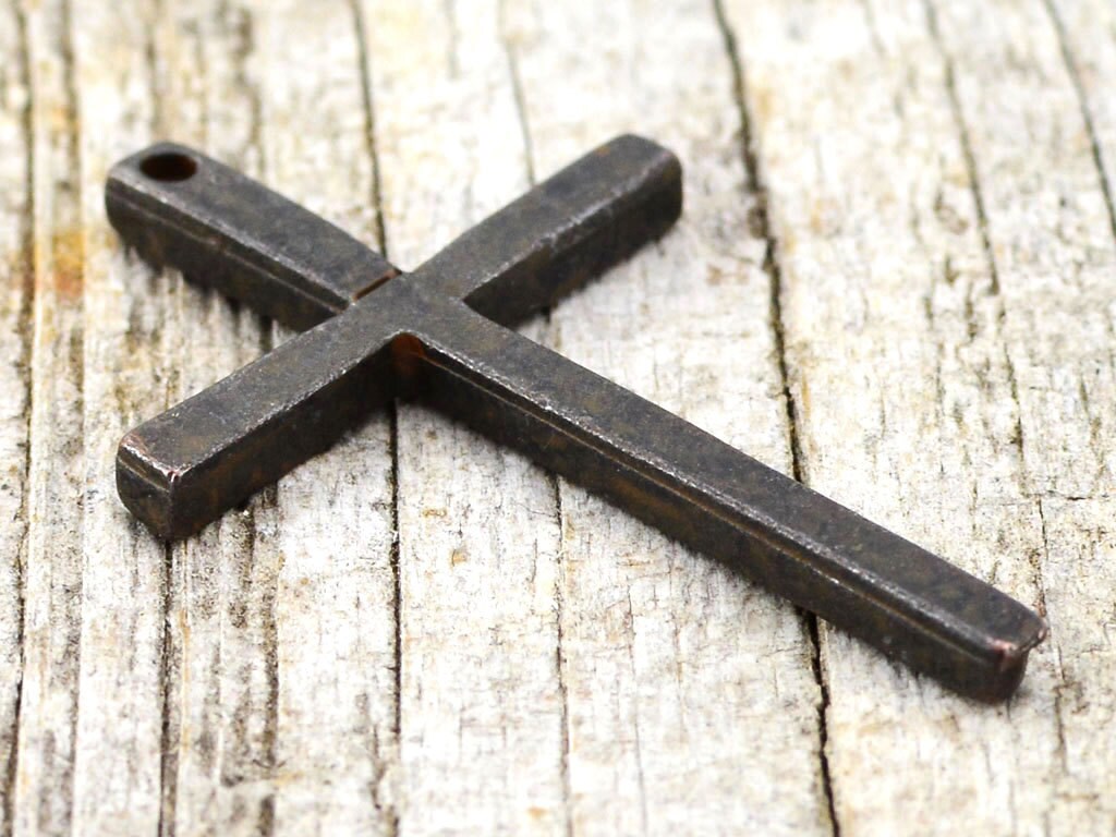 2 Cross Pendant Rustic Cross Charm Brown Cross for Jewelry | Etsy