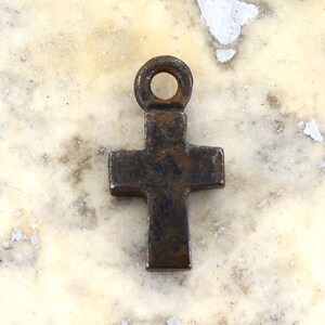 2 Cross, Cross Charm, Rustic Cross, Brown Cross, Small Cross, Aged ...