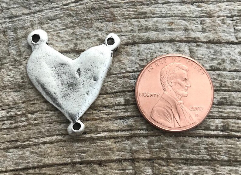 Heart Connector, Heart Pendant, Silver Heart, Love Charm, Rosary ...