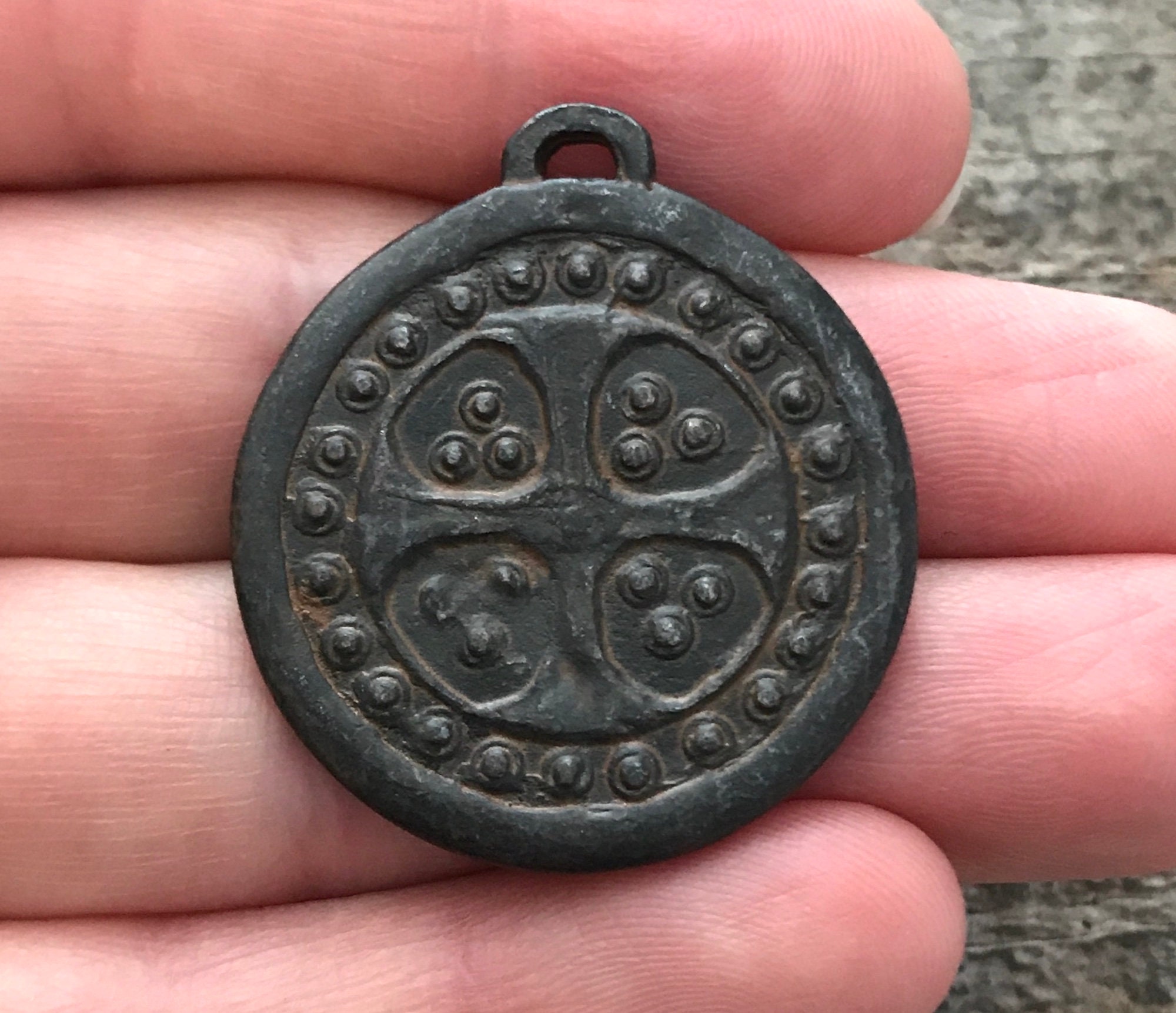 Bumpy Dotted Ancient Viking Cross Token Antiqued Rustic - Etsy