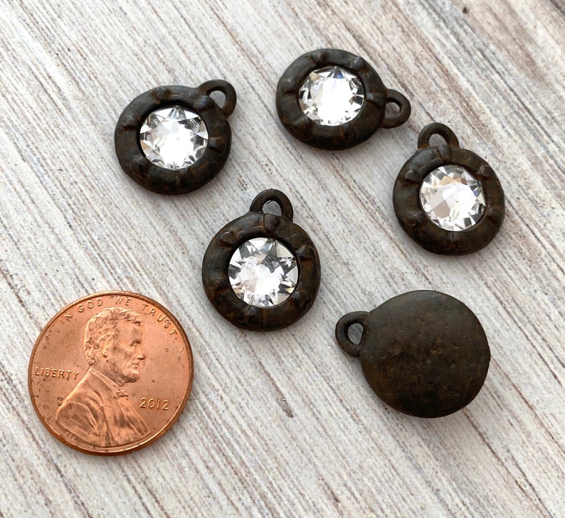 Swarovski Large Crystal Clear Charm Georgian Style Antiqued - Etsy