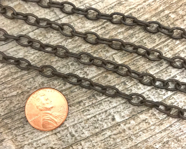 Rustic Brown Chain Large Link Cable Chain Oval Chain | Etsy
