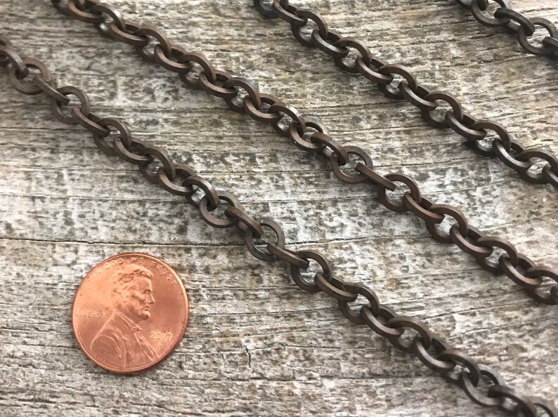 Rustic Thick Chain Antiqued Brown Chain Bulk Chain by Foot - Etsy