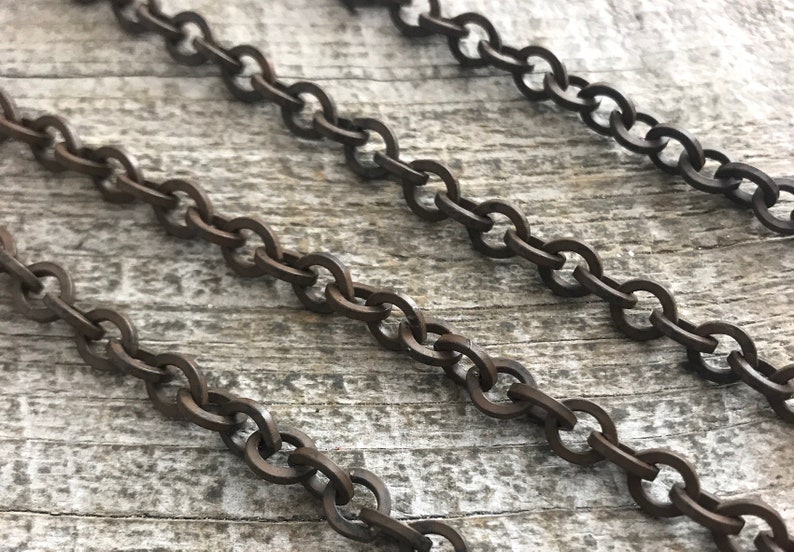 Rustic Thick Chain Antiqued Brown Chain Bulk Chain by Foot - Etsy