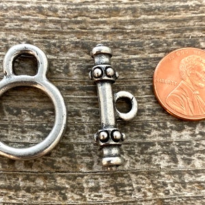 Large Toggle Clasp Closure, Antiqued Oxidized Silver Clasp, Necklace ...