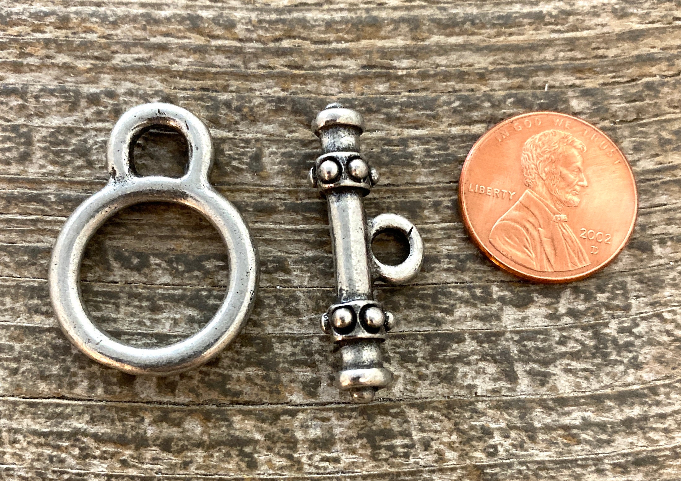 Large Toggle Clasp Closure Antiqued Oxidized Silver Clasp | Etsy