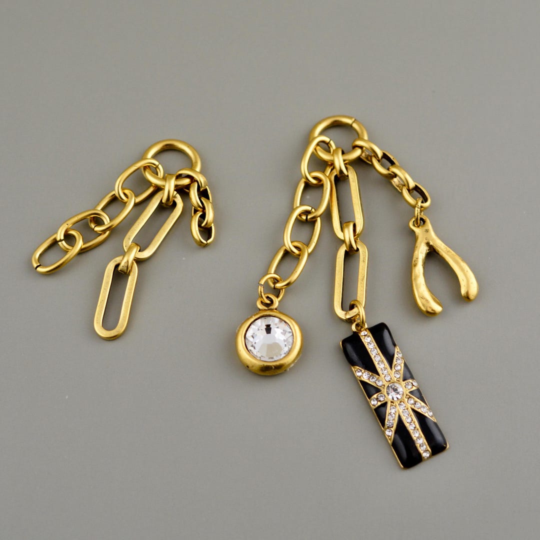 Charm Extender With Three Chains, Gold Modern Pendant Holder Enhancer ...