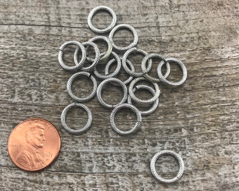 11mm Large Silver Jump Rings Textured Jump Ring Jump Rings - Etsy