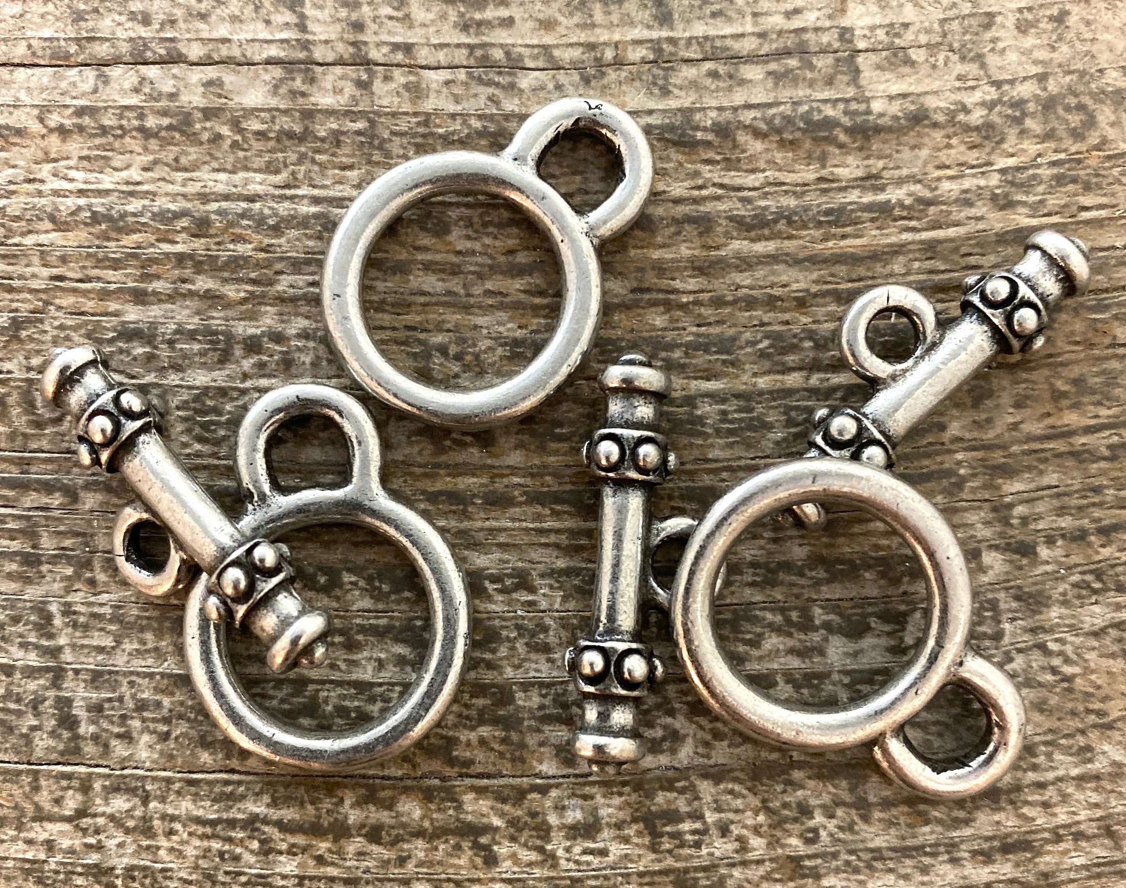 Large Toggle Clasp Closure Antiqued Oxidized Silver Clasp | Etsy