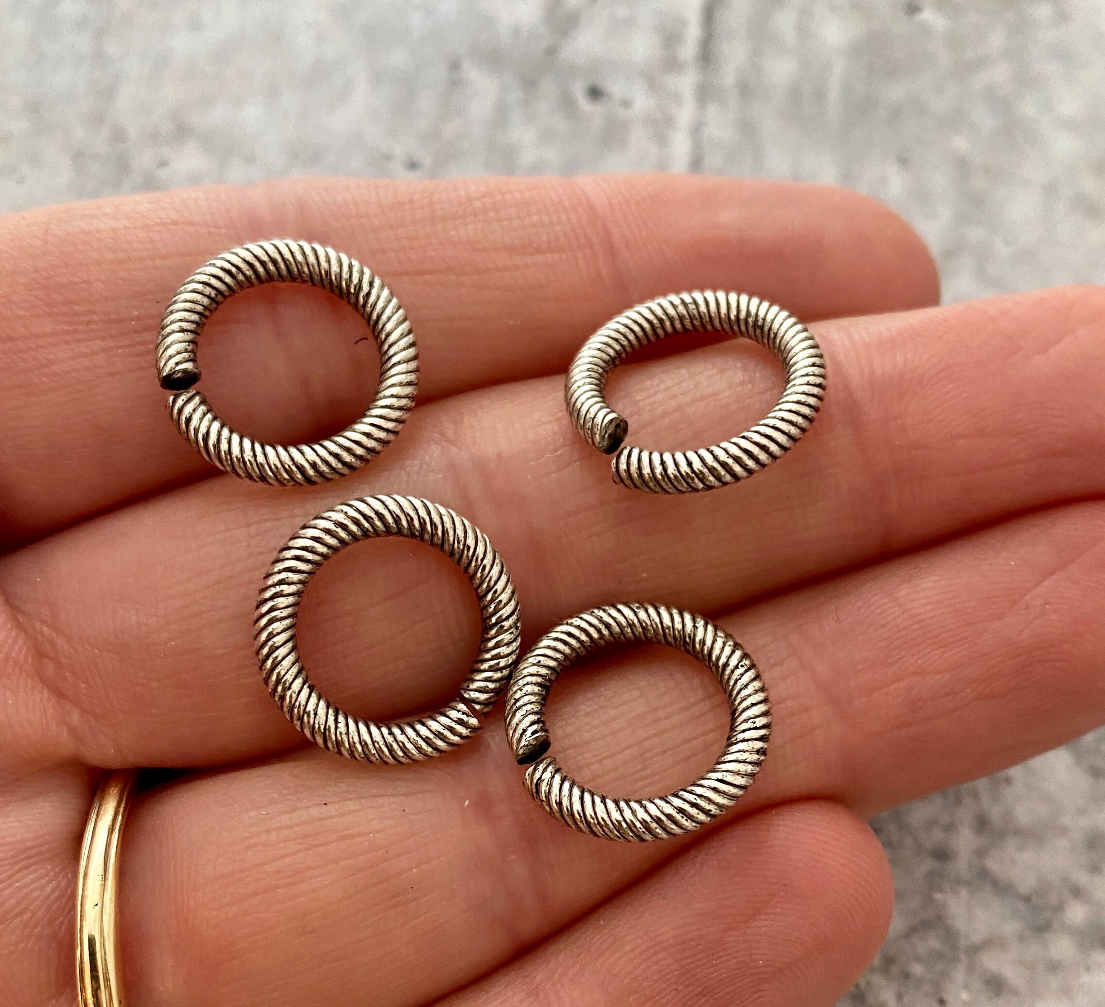 14mm Extra Large Silver Jump Rings Thick Textured Antiqued - Etsy