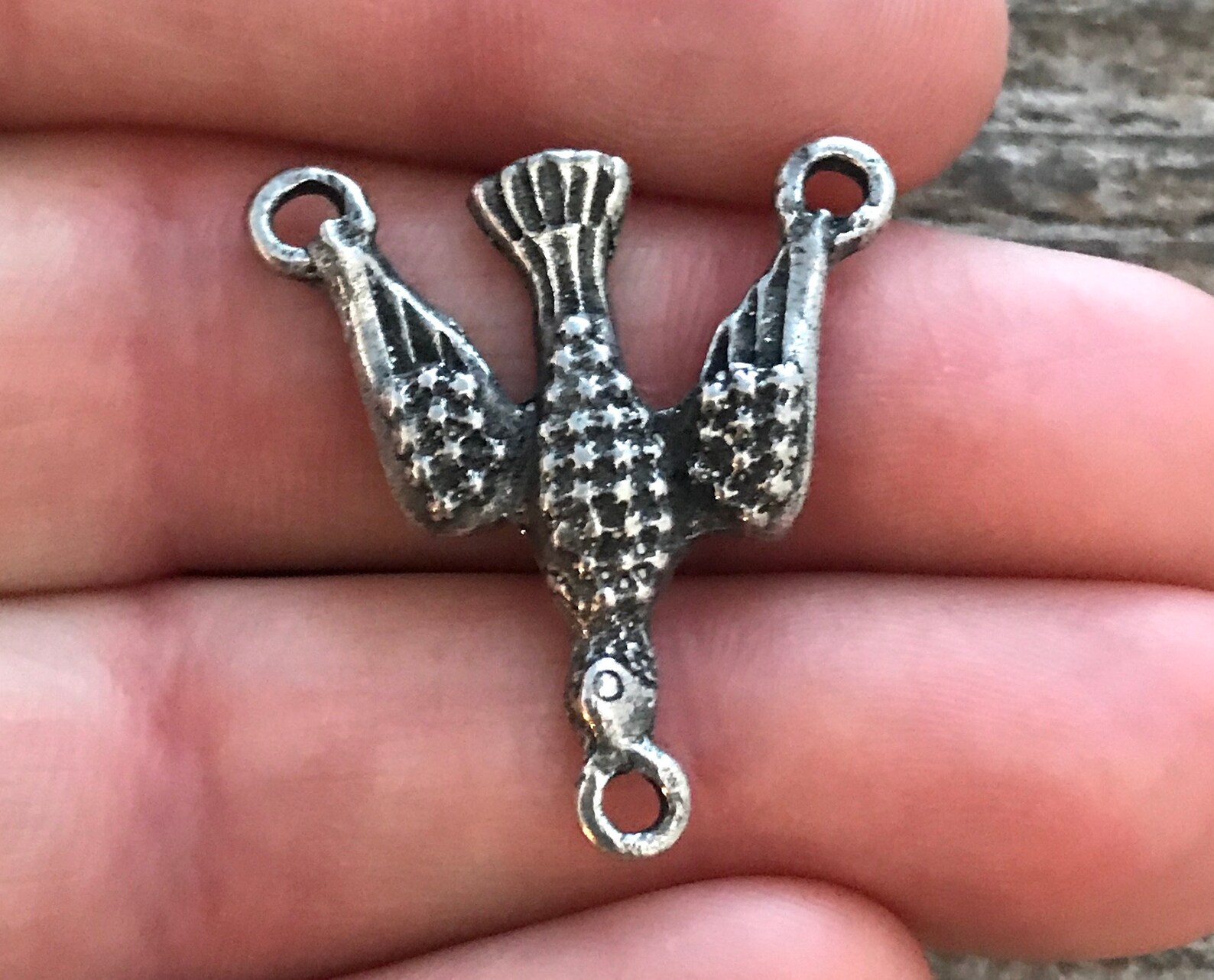Rosary Centerpiece Connector Silver Dove Holy Spirit Saint | Etsy