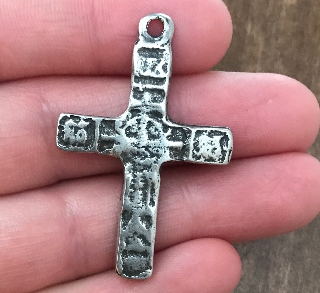 Ancient Cross Antiqued Silver Cross Pendant Large Artisan - Etsy