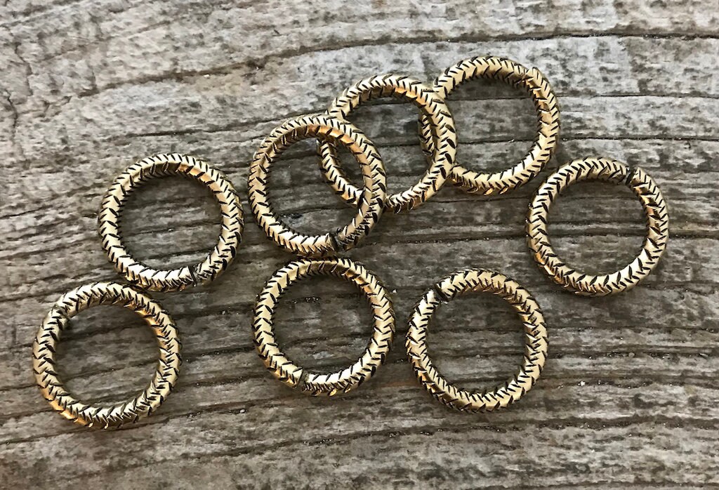 16mm Extra Large Gold Jump Rings Thick Textured Jump Ring | Etsy